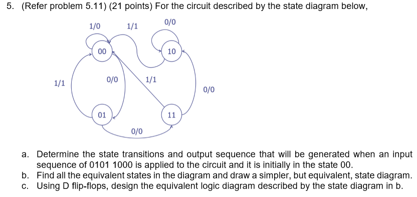 Solved 5. (Refer problem 5.11) (21 points) For the circuit | Chegg.com