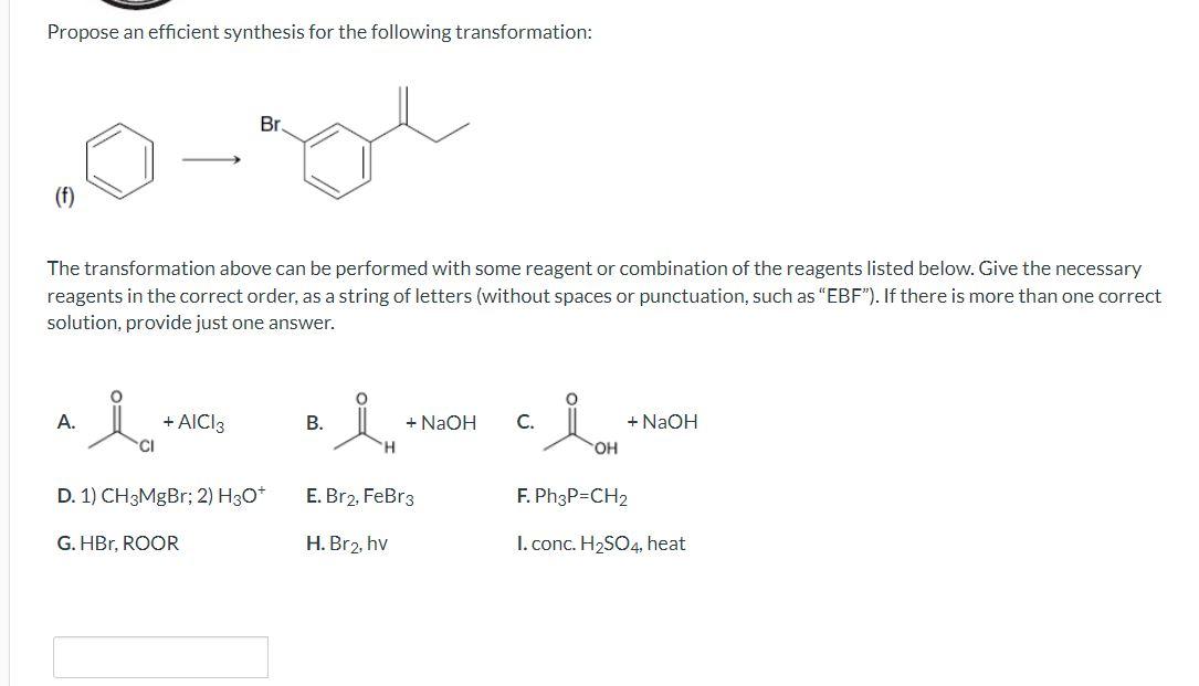 Solved Propose an efficient synthesis for the following | Chegg.com
