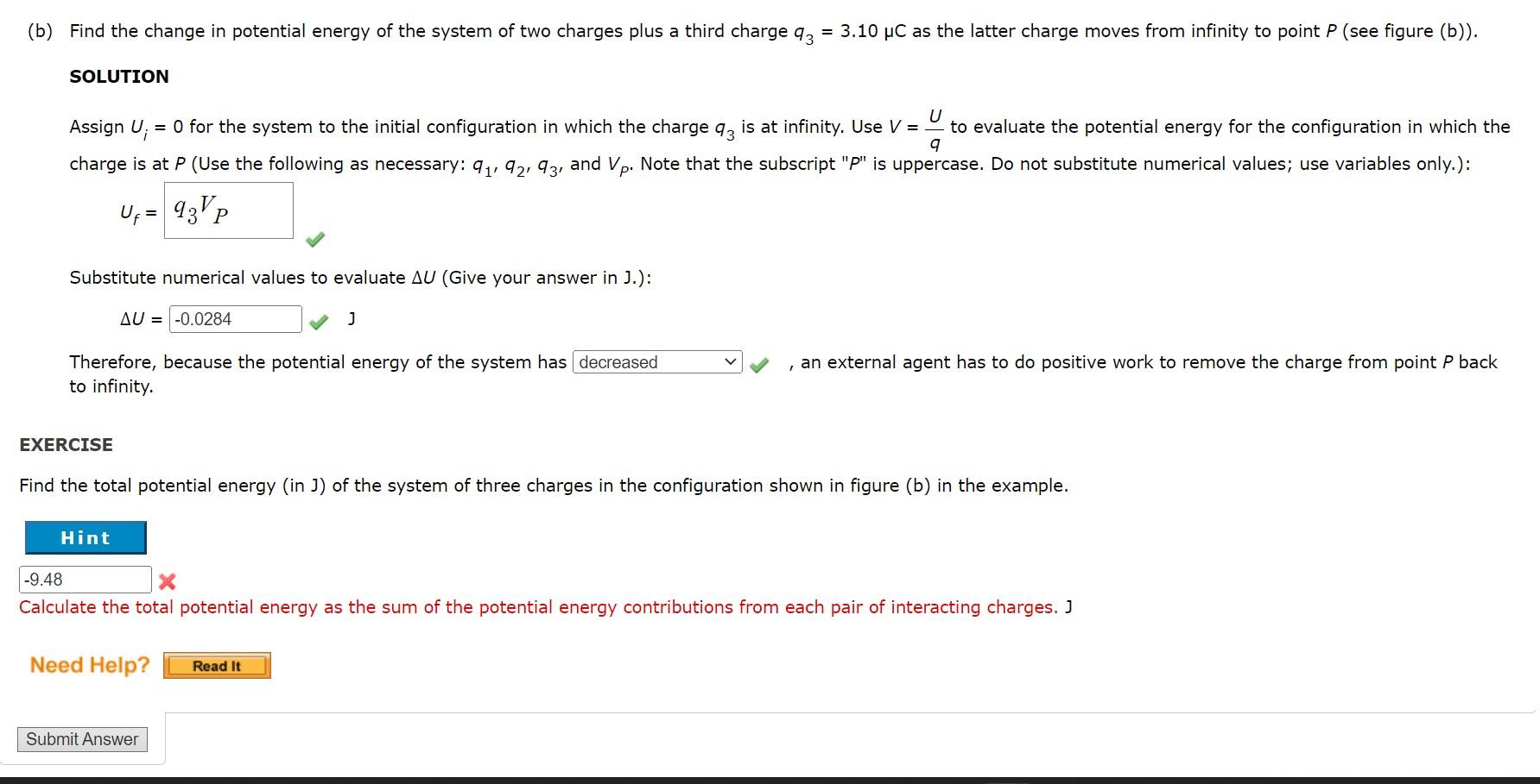 Solved The Electric Potential Due to Two Point Charges As | Chegg.com