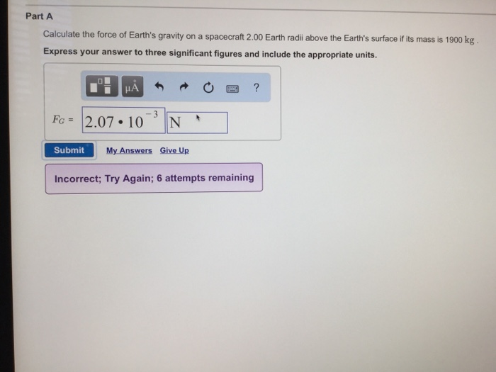 Solved calculate the force of earths gravity on a spacecraft | Chegg.com