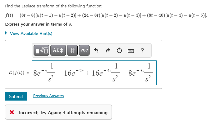 Solved Find the Laplace transform of the following | Chegg.com