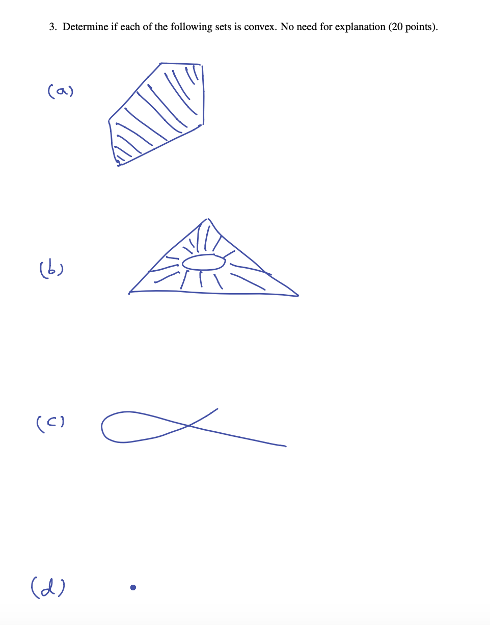Solved 3. Determine if each of the following sets is convex. | Chegg.com