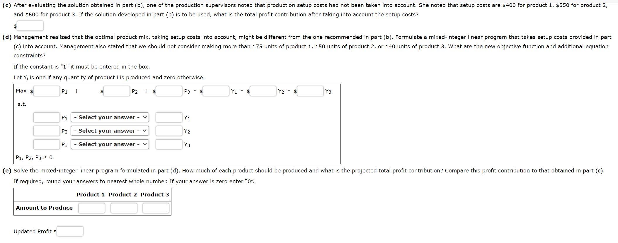 Solved A Formulate A Linear Programming Model For