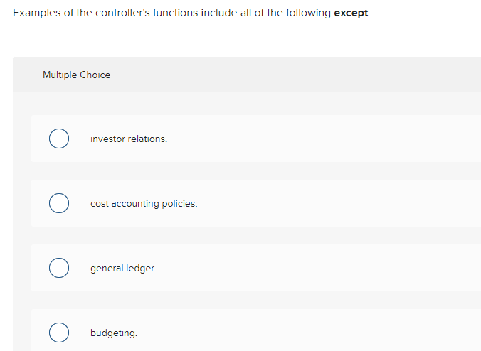Solved Examples of the controller's functions include all of | Chegg.com