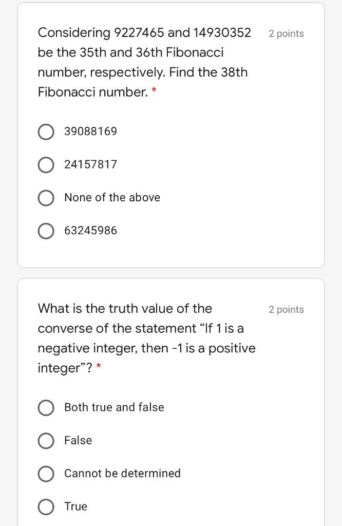 Solved 2 points Considering 9227465 and 14930352 be the 35th | Chegg.com