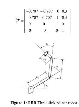Solved (6 Marks) Figure 1 shows a three-link planar | Chegg.com