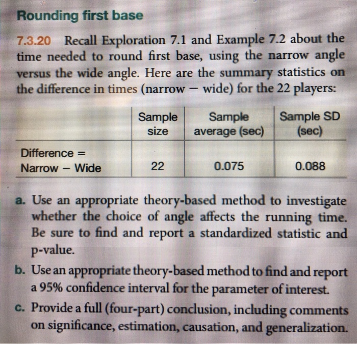 Solved Rounding first base 7.3.20 Recall Exploration 7.1 and | Chegg.com