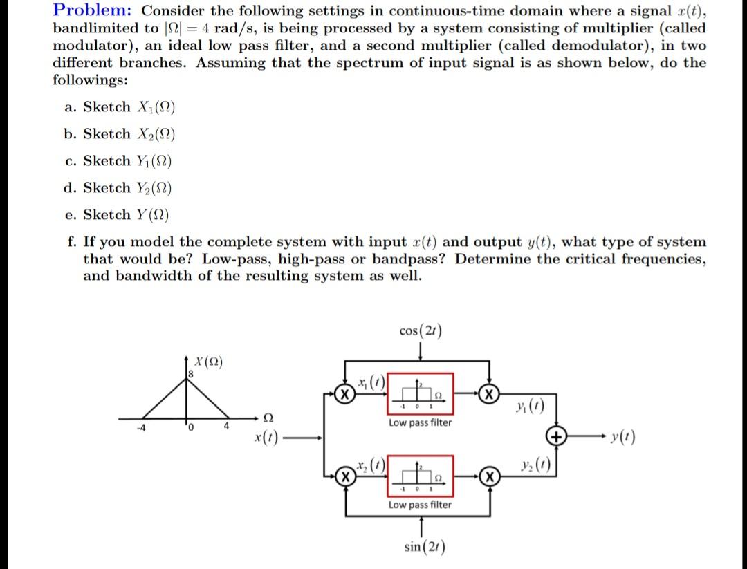 Solved Consider The Following Settings In Continuous Time
