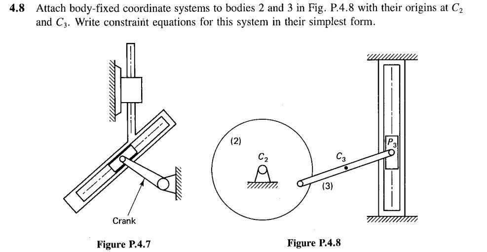 Solved 4.8 Attach body-fixed coordinate systems to bodies 2 | Chegg.com