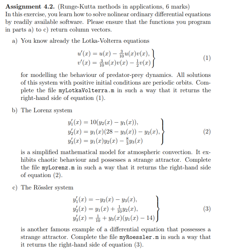 Solved Need help with Matlab on the Runge-Kutta Method! All | Chegg.com