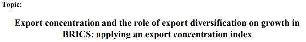 Solved Topic: Export concentration and the role of export | Chegg.com