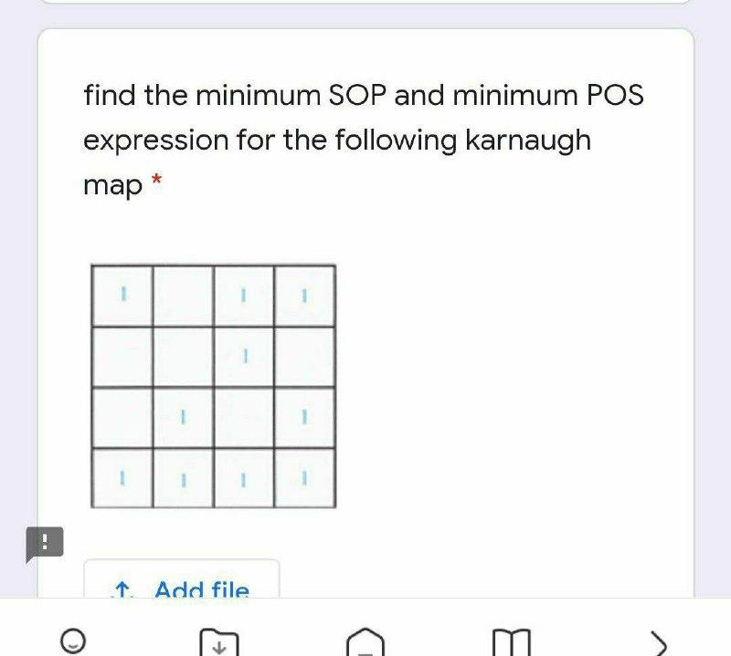 Solved find the minimum SOP and minimum POS expression for | Chegg.com