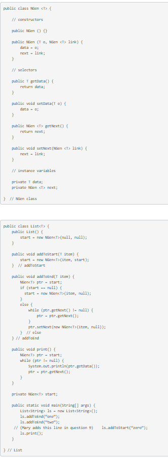 question 1:As implemented, is the List | Chegg.com