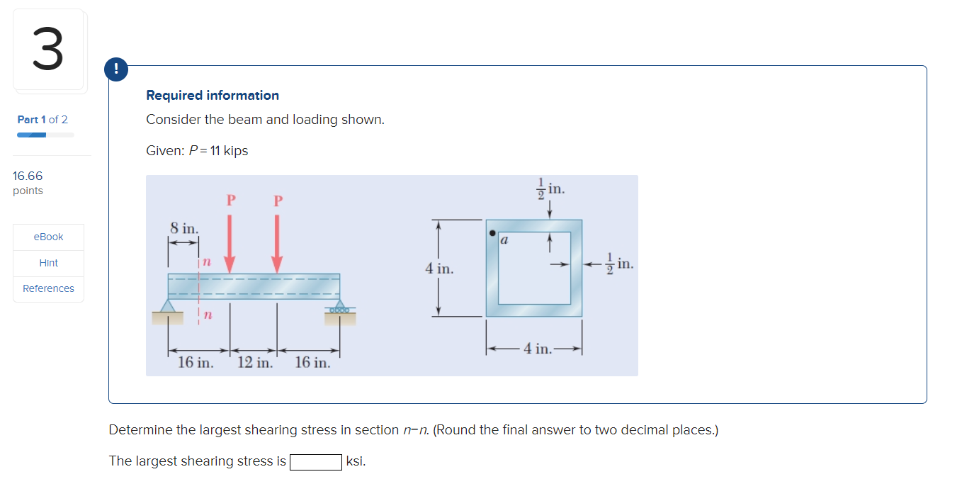 Solved Required information Consider the beam and loading | Chegg.com