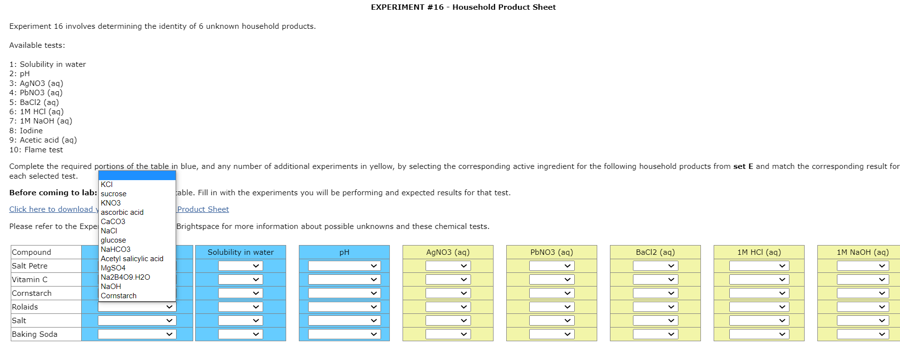 Solved Experiment 16 involves determining the identity of 6 | Chegg.com