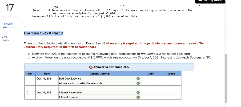 Solved Required information Exercise 5-22A Complete the | Chegg.com