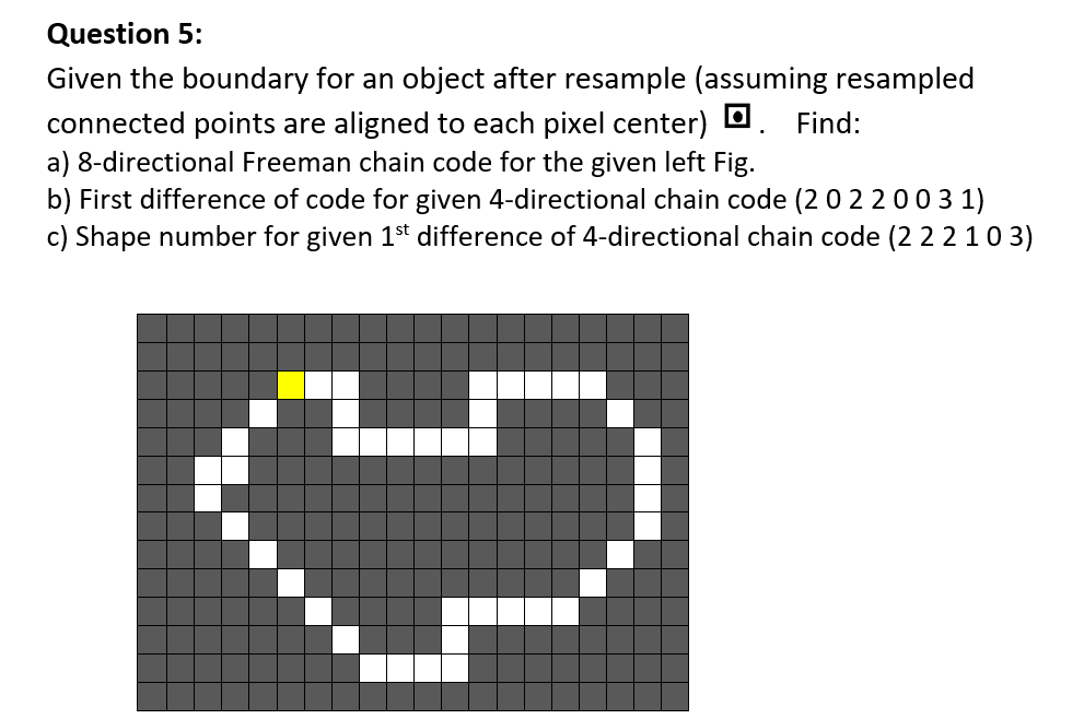 Solved Question 5: Given the boundary for an object after | Chegg.com