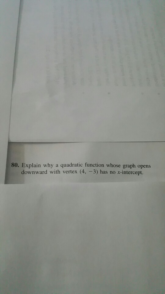 80 Explain Why A Quadratic Function Whose Graph 7389