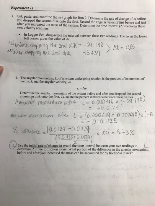 Solved Experiment 14 3. Cut, paste, and examine the -t graph | Chegg.com