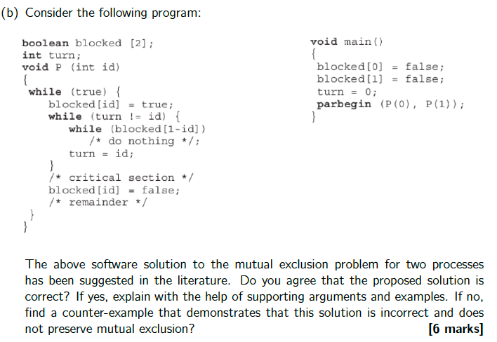 Solved b) Consider the following program: The above software | Chegg.com