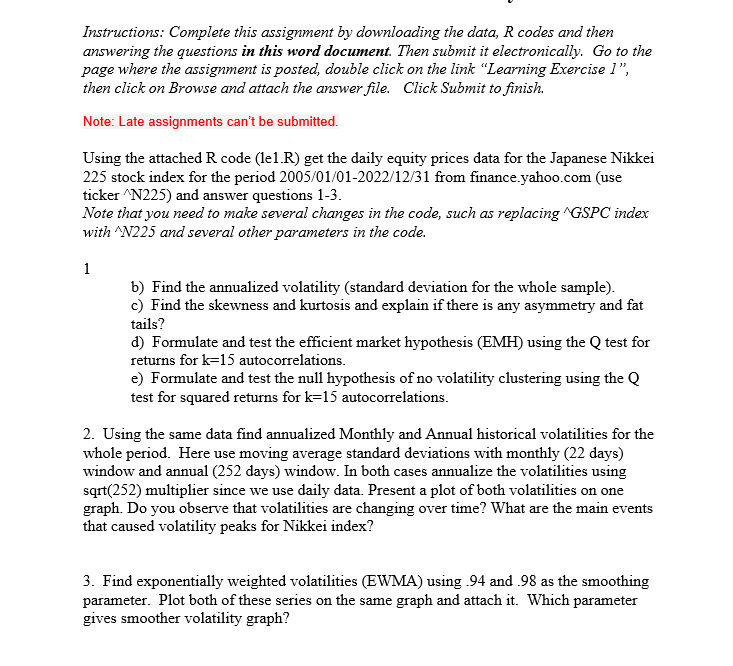 Solved Instructions: Complete this assignment by downloading | Chegg.com