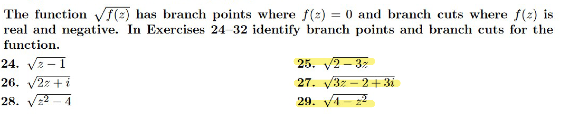 Solved The function f(z) has branch points where f(z)=0 and | Chegg.com