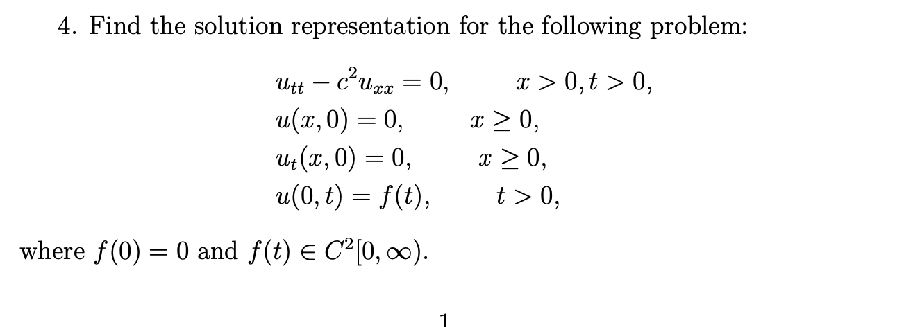 Solved 4. Find the solution representation for the following | Chegg.com