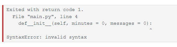 Solved Write a constructor with parameters self, num_mins | Chegg.com