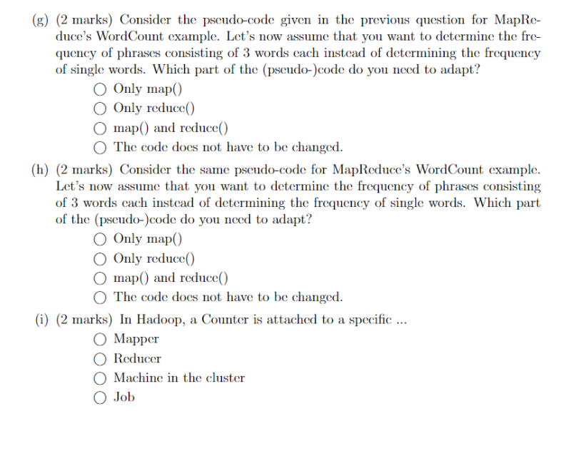 Solved (f) (15 marks) The pseudo-code below describes the | Chegg.com