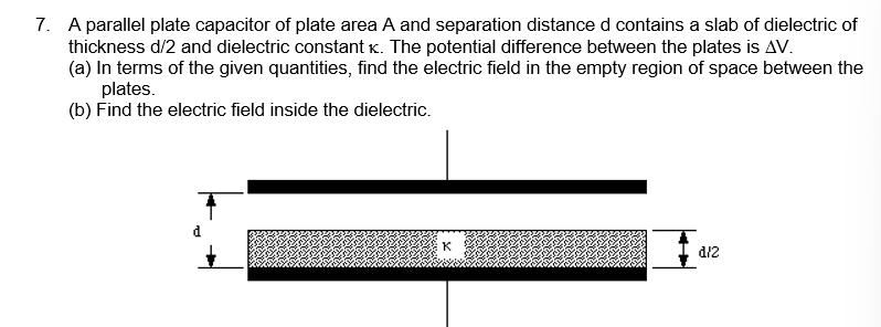 Solved A parallel plate capacitor of plate area A and | Chegg.com