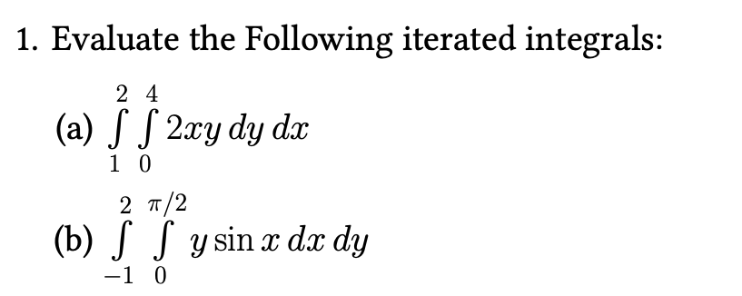 Solved Evaluate the Following iterated | Chegg.com
