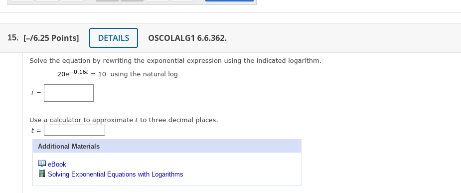 Solved Solve the equation by rewriting the exponential | Chegg.com