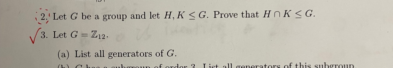 Solved 2. ' Let G be a group and let H,K≤G. Prove that | Chegg.com