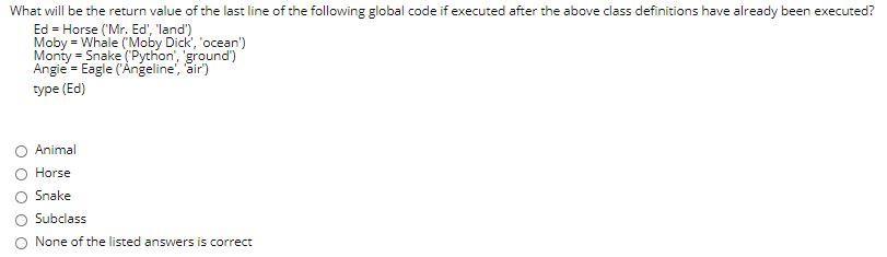 Solved QUESTION 14 Consider the following class definitions. | Chegg.com