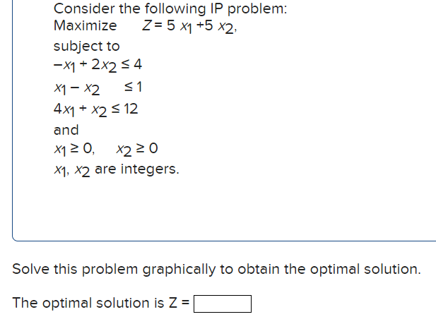 Solved Consider the following IP problem: Maximize | Chegg.com