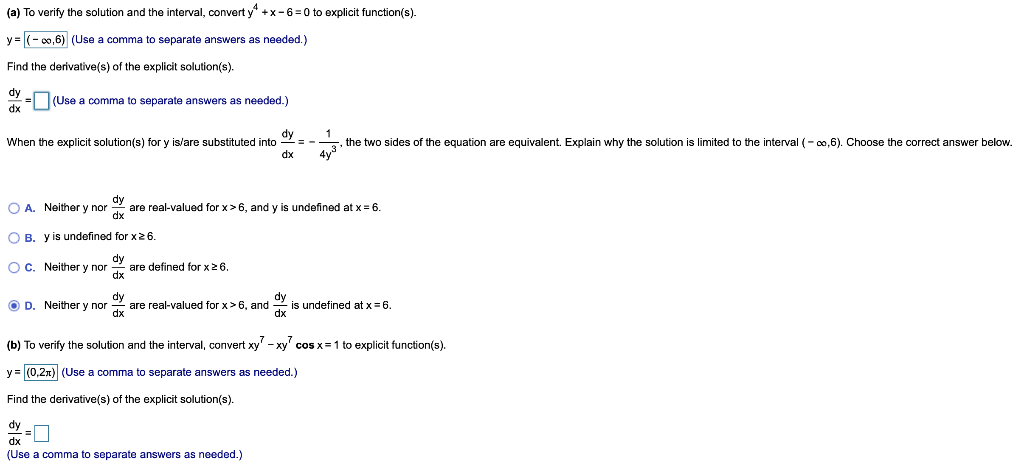 Solved (a) To verify the solution and the interval, convert | Chegg.com