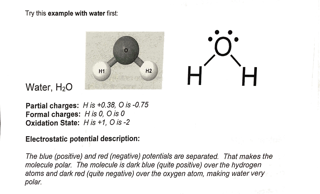 Solved Try this example with water first: H1 H1 H2 H2 H H | Chegg.com