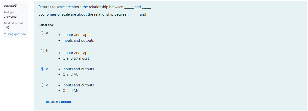 Solved Returns to scale are about the relationship | Chegg.com