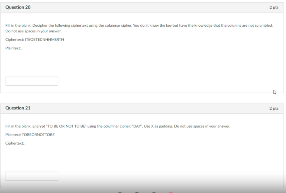 Solved Question 20 2 pts Fill in the blank. Decipher the | Chegg.com