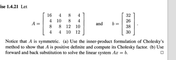 Solved ise 1.4.21 Let [16 4 8 41 4 10 8 4 32 -1881210 and 26 | Chegg.com