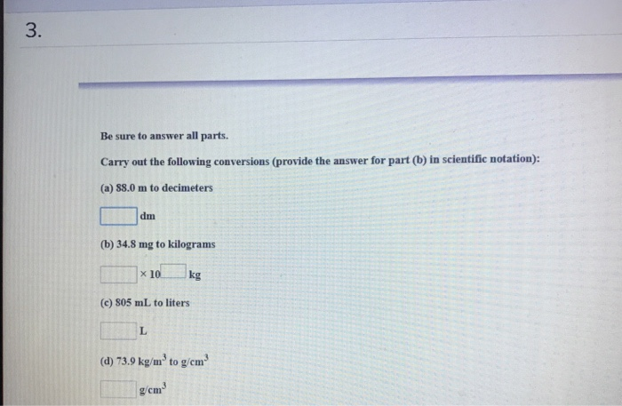 Solved 3. Be sure to answer all parts. Carry out the | Chegg.com