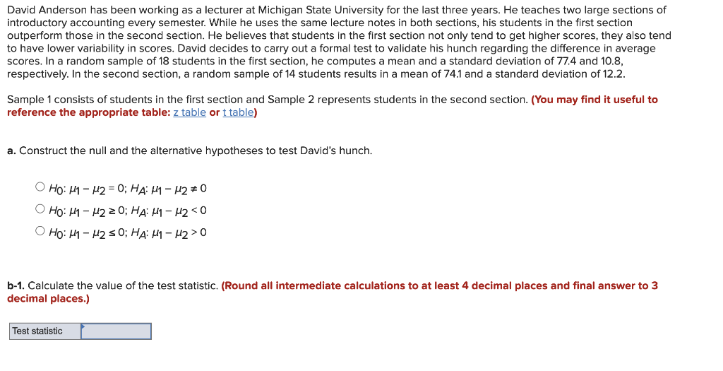 Solved David Anderson has been working as a lecturer at | Chegg.com