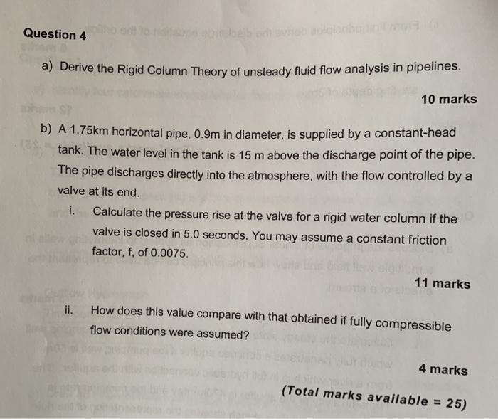 Solved Question 4 a) Derive the Rigid Column Theory of | Chegg.com