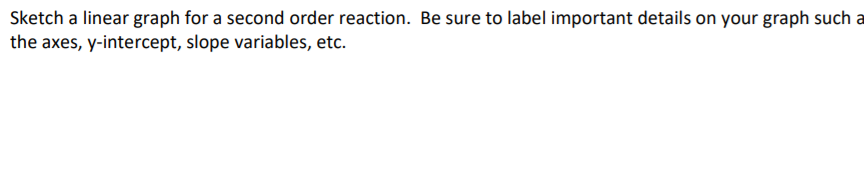 Solved Sketch a linear graph for a second order reaction. Be | Chegg.com