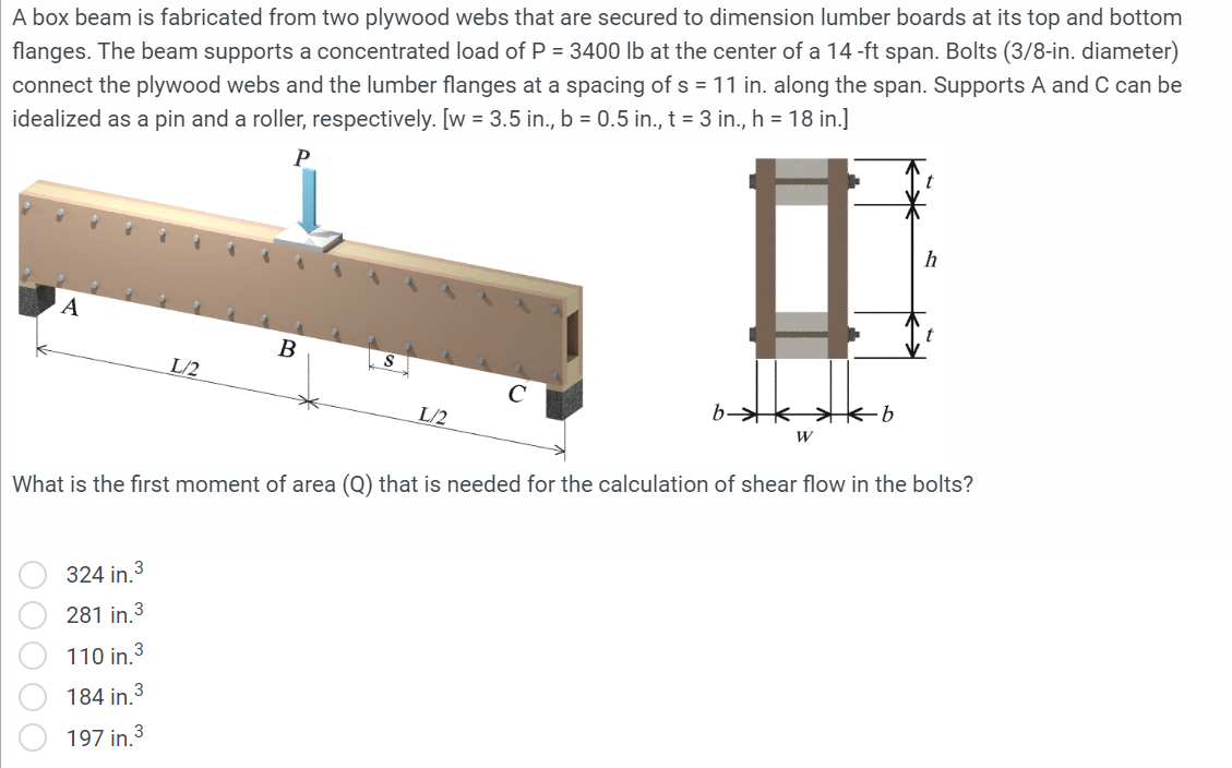 Solved A box beam is fabricated from two plywood webs that | Chegg.com