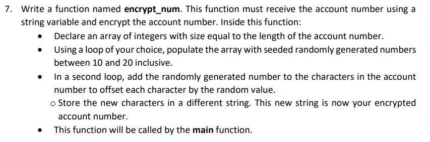 Solved 7. Write a function named encrypt_num. This function | Chegg.com