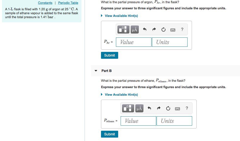 Solved What is the partial pressure of argon, PAr, i Express | Chegg.com