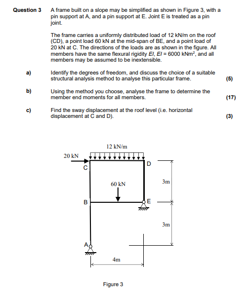 Question 3 ﻿A frame built on a slope may be | Chegg.com