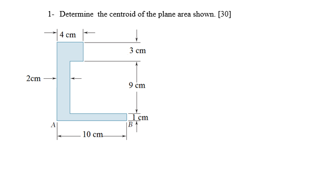 Solved 1- Determine the centroid of the plane area shown. | Chegg.com