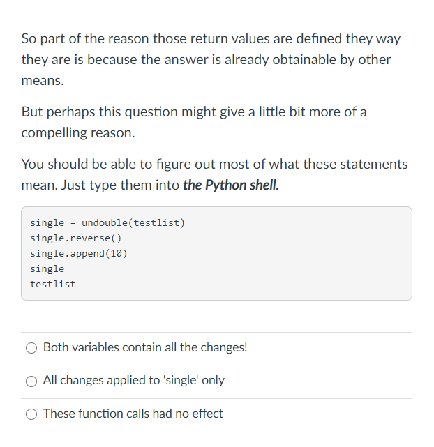 Solved So part of the reason those return values are defined | Chegg.com